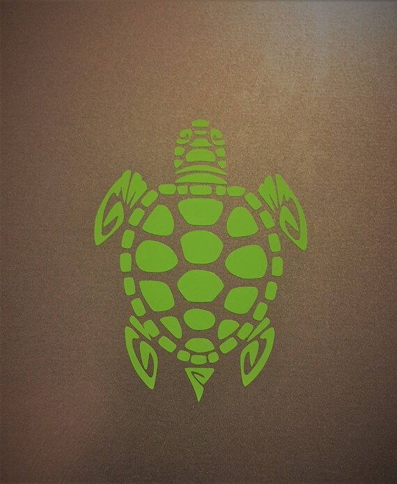 Detailed Tribal Sea Turtle Vinyl Decal | Etsy