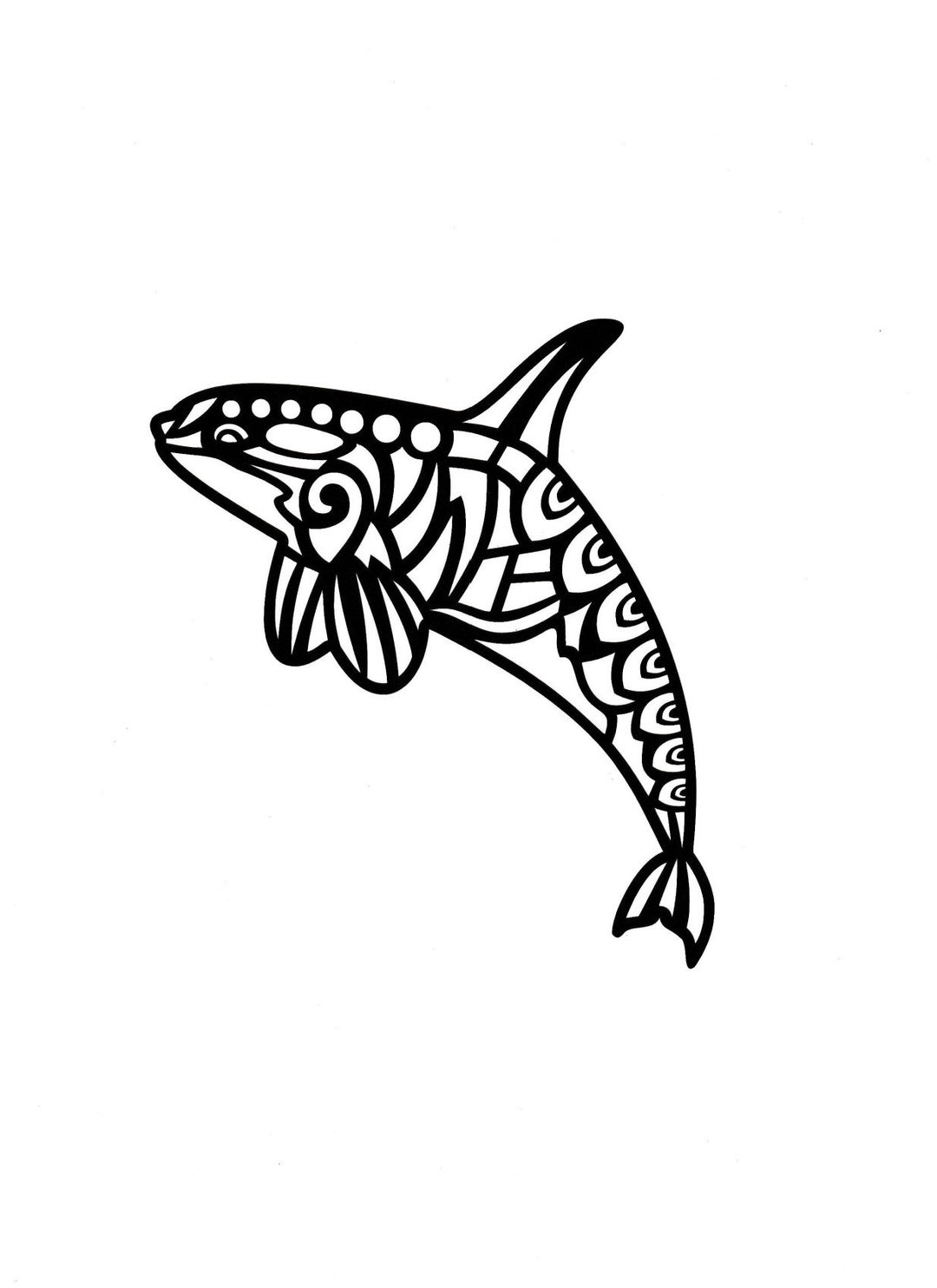 Stylized Tribal Orca Vinyl Decal for Laptops, Cups, Water Bottles ...