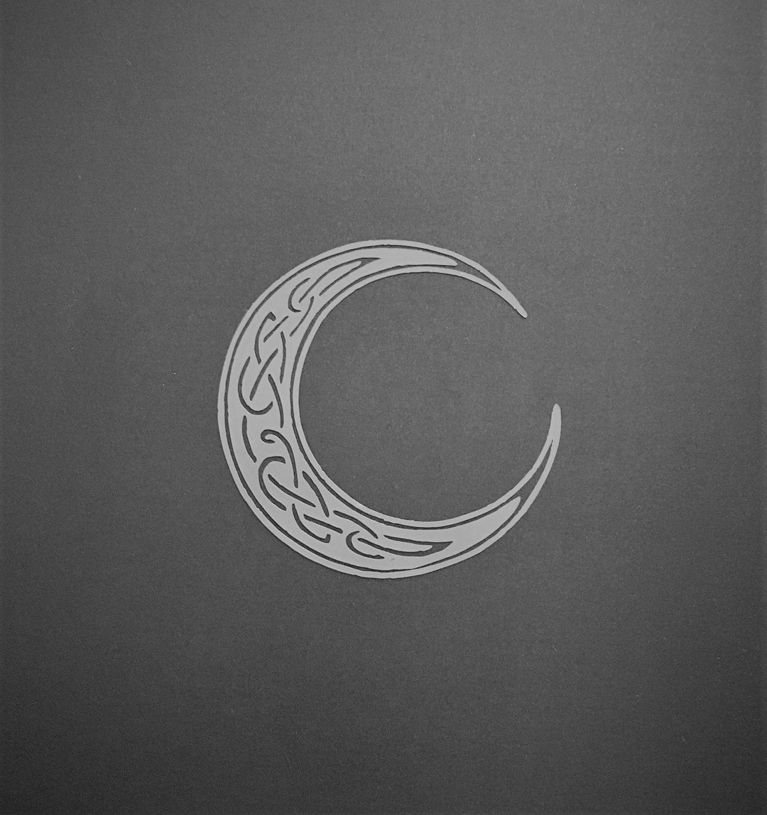 Celtic Crescent Moon Vinyl Decal for Laptops, Cars, Cups, Water Bottles ...