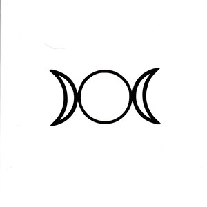 Wiccan Moon Goddess Symbol Permanent Adhesive Vinyl Decal for Laptops ...