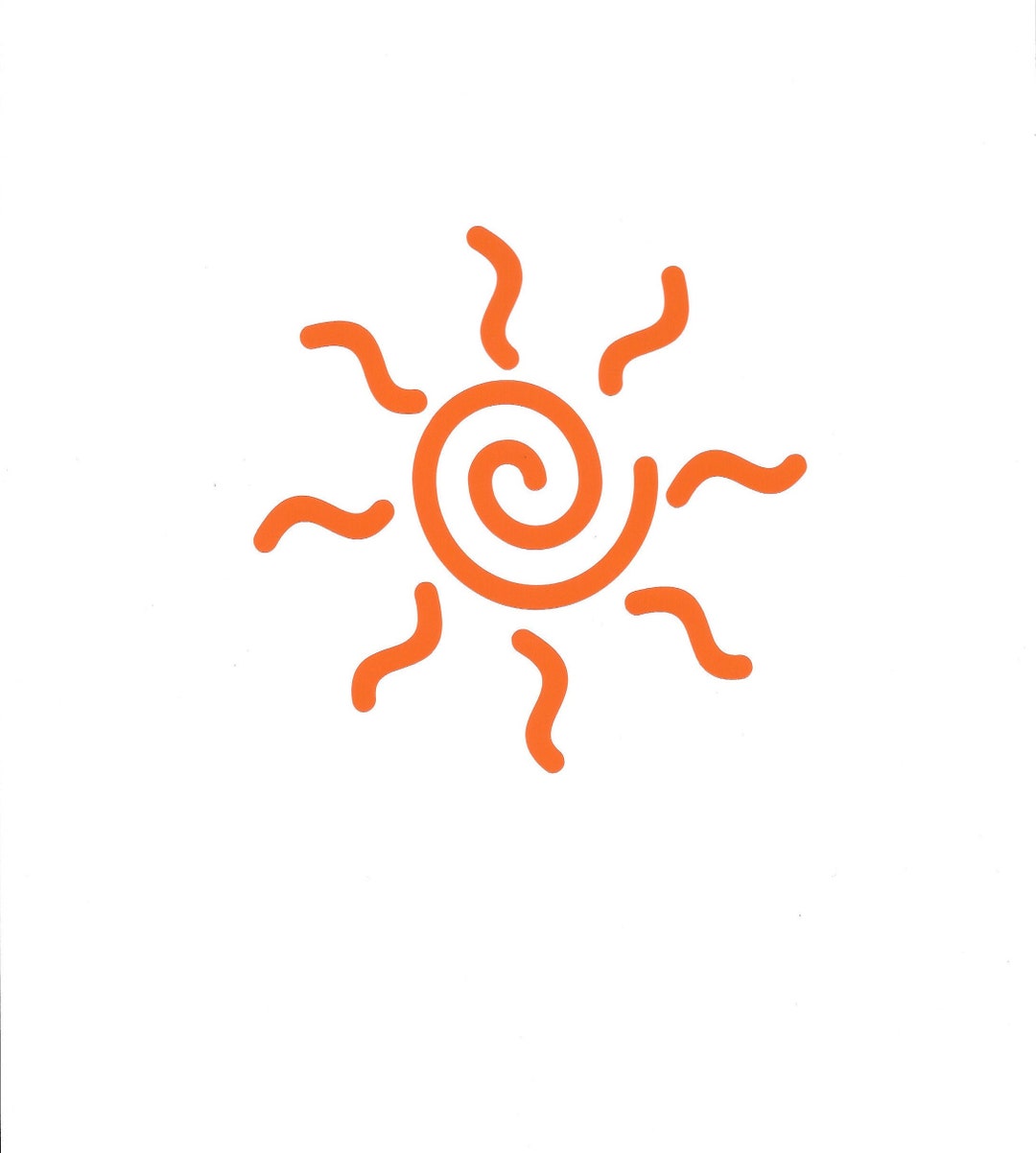 Simple Swirly Sun Indoor/outdoor Permanent Adhesive Vinyl Decal - Etsy