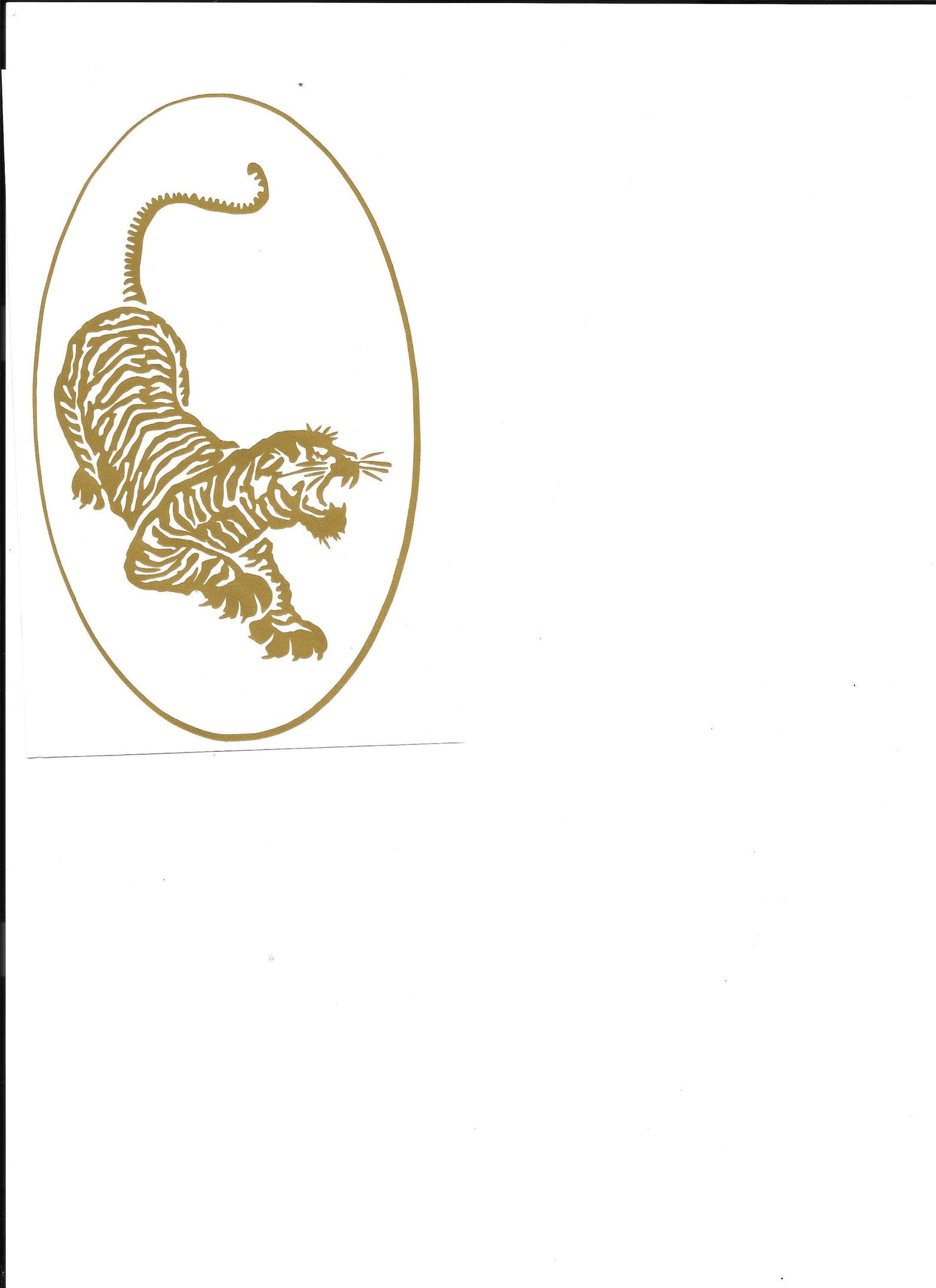 Tiger Design Permanent Adhesive Vinyl Decal - Etsy