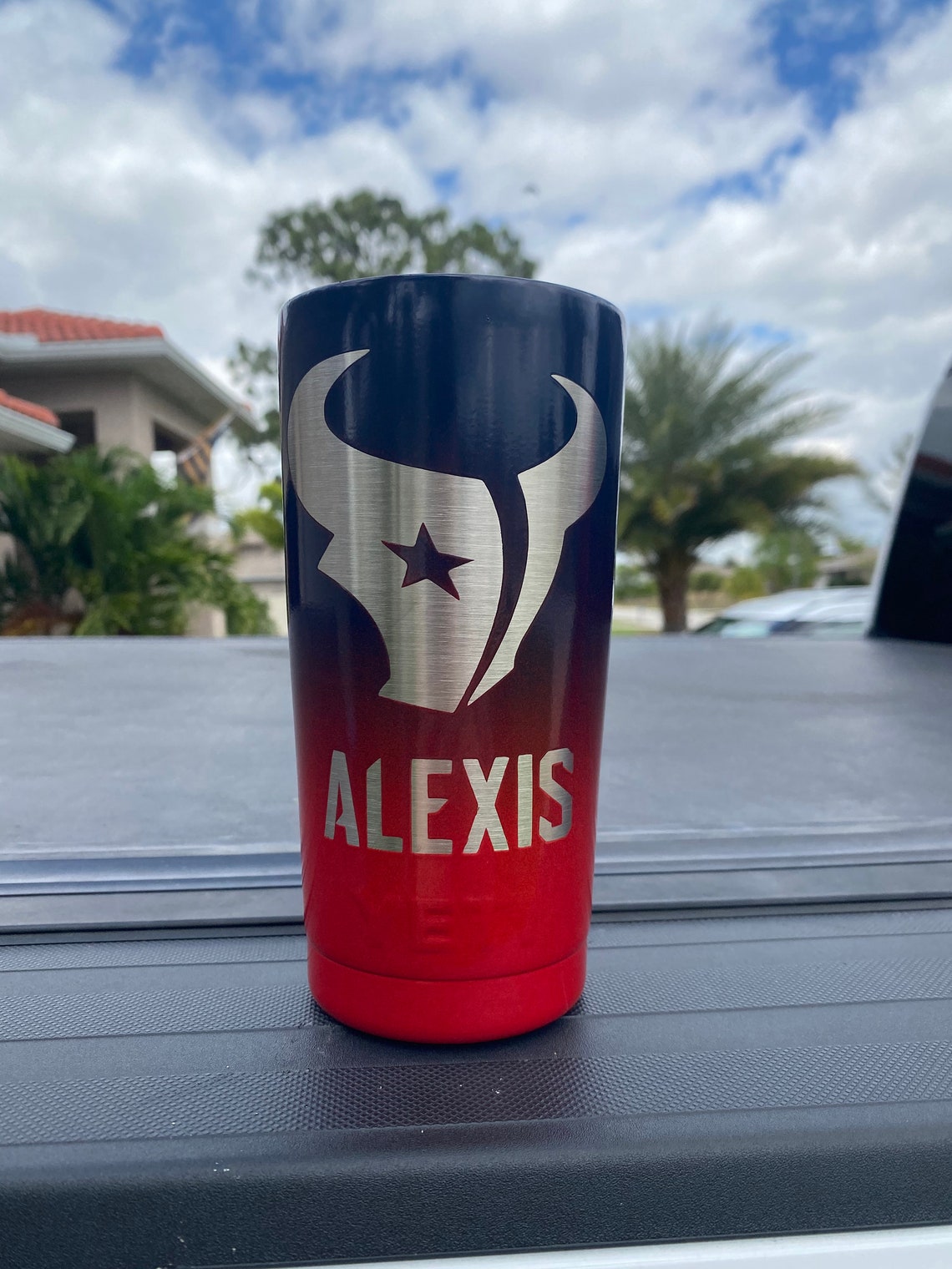 Houston Texans Powdercoated Yeti Tumbler Free | Etsy