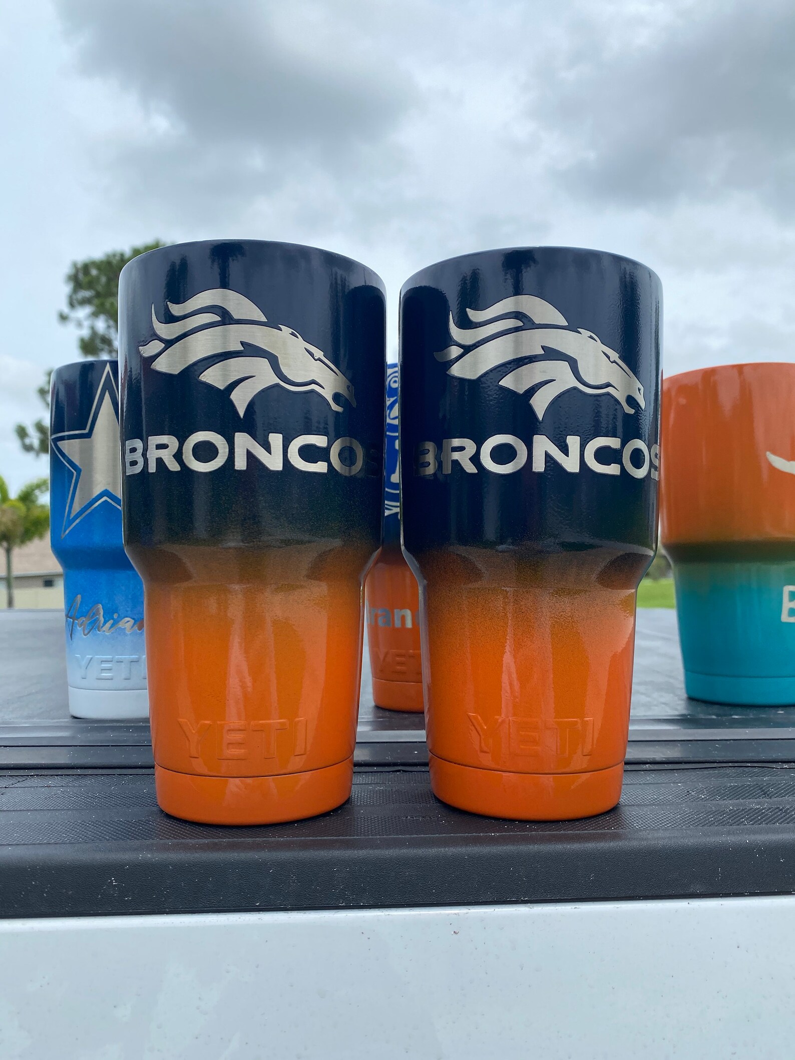 Denver Broncos Powdercoated Yeti Tumbler Free | Etsy