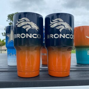 Denver Broncos Powdercoated Yeti Tumbler, Free Personilization! - Etsy