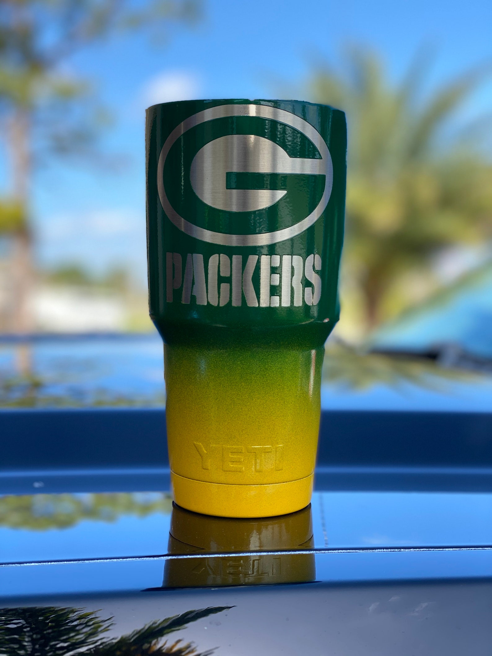 Green Bay Packers Powdercoated Yeti Tumbler Free - Etsy
