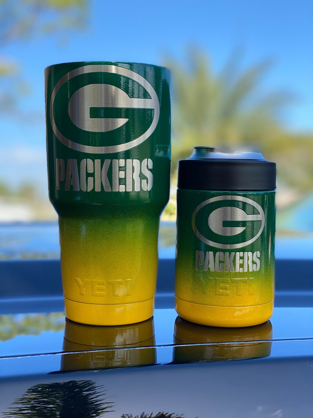 Green Bay Packers Powdercoated Yeti Tumbler, Free Personilization! - Etsy