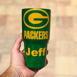 Green Bay Packers Powdercoated Yeti Tumbler, Free Personilization! - Etsy