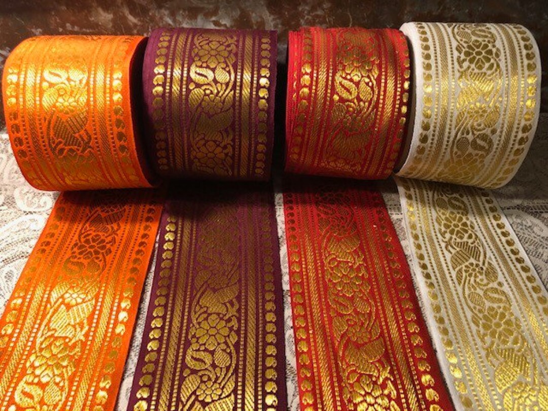 Floral and Vine Brocade Jacquard 3.5 Embellishment Trim - Etsy