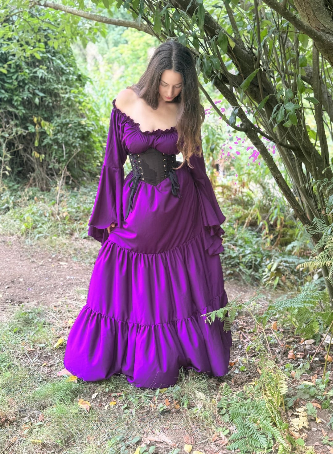Renaissance Women Costume Medieval Fantasy Cosplay Dress Gown With ...