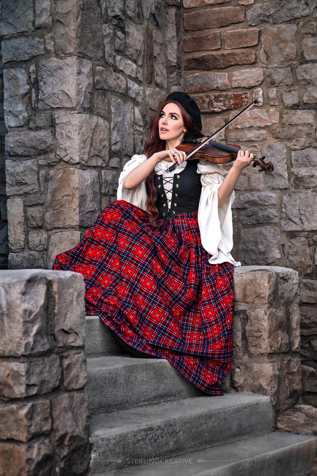 Tall Scottish Highlander Plaid Cotton Renaissance Fair Lined Skirt ...