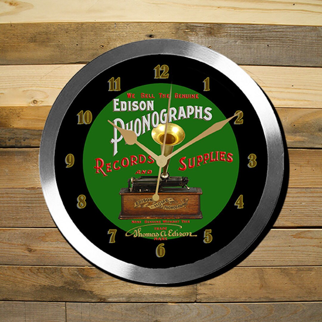 12 Inch Metal Glass Replica Retro Wall Clock Edison - Etsy