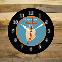 12 Inch Black Glass Replica Retro Wall Clock Classic OILZUM MOTOR OIL ...