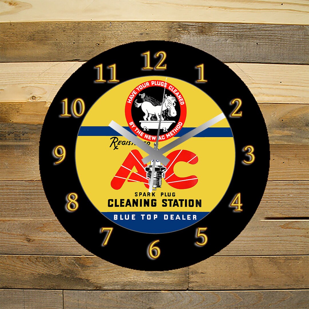 12 Inch Black Glass Replica Retro Wall Clock Classic AC Delco - Etsy
