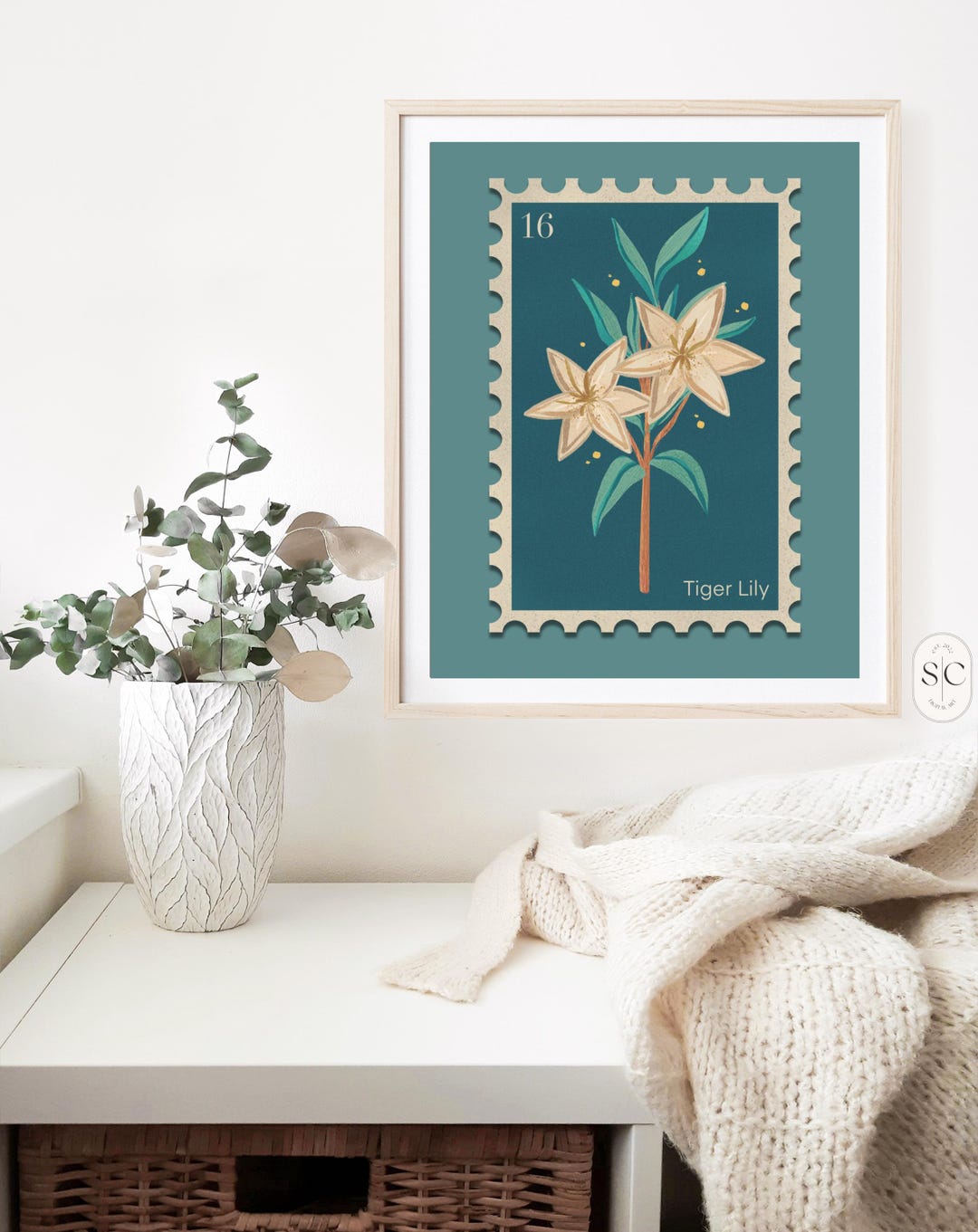 Tiger Lily Stamp - Wall Art Print - Etsy