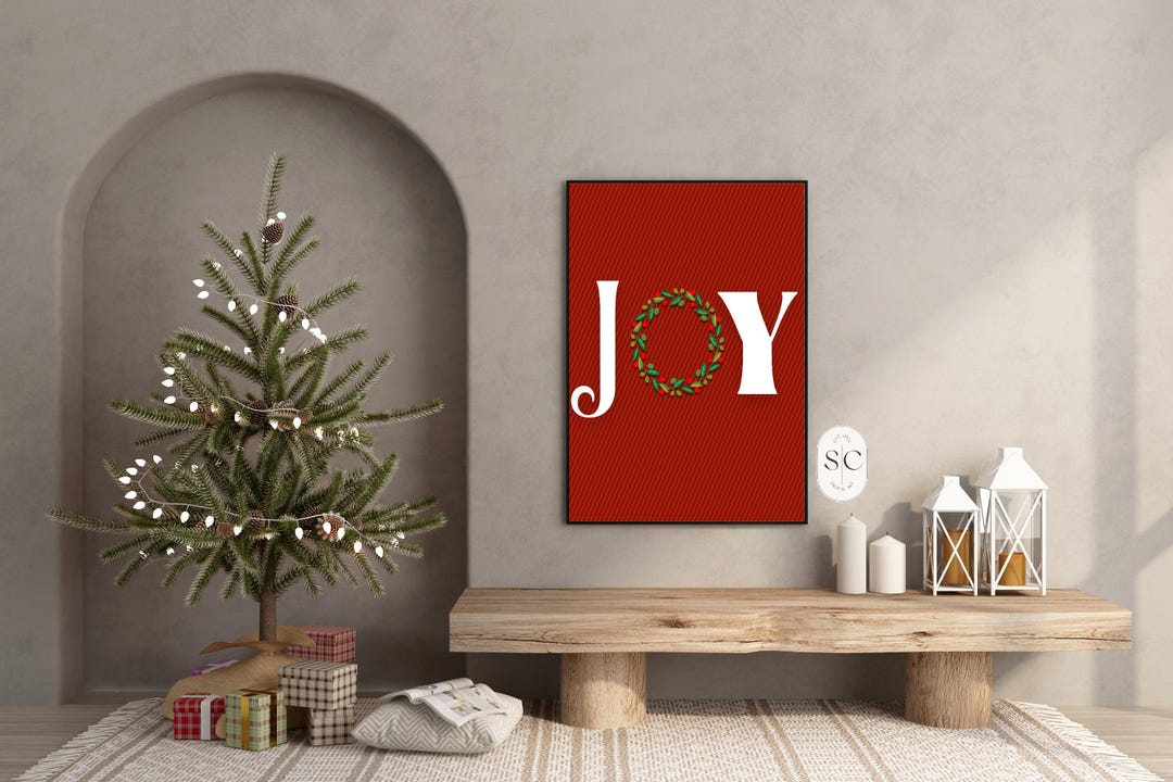JOY - Christmas Wall Art Print - Etsy