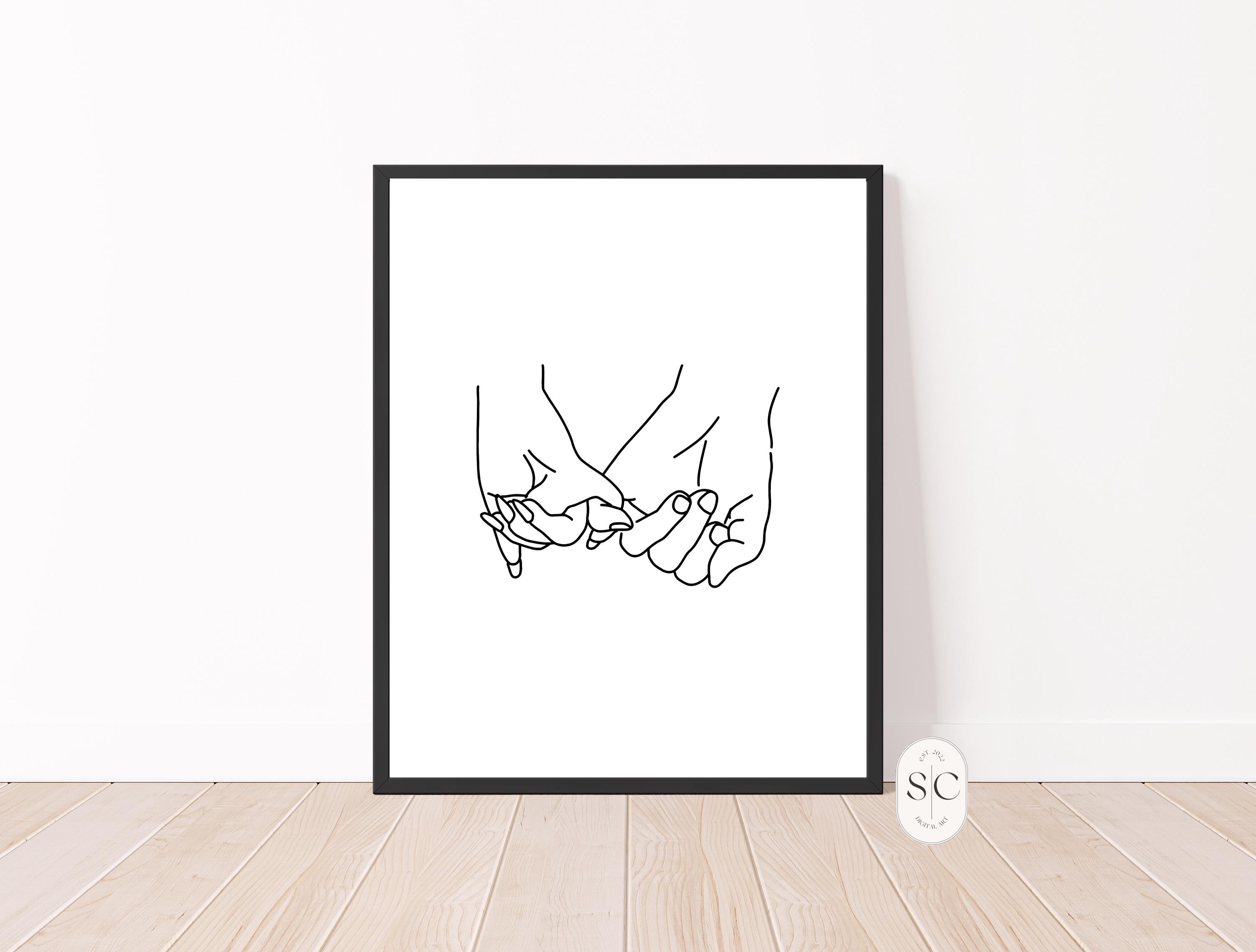 Pinky Promise Line Art - Wall Art Print - Etsy