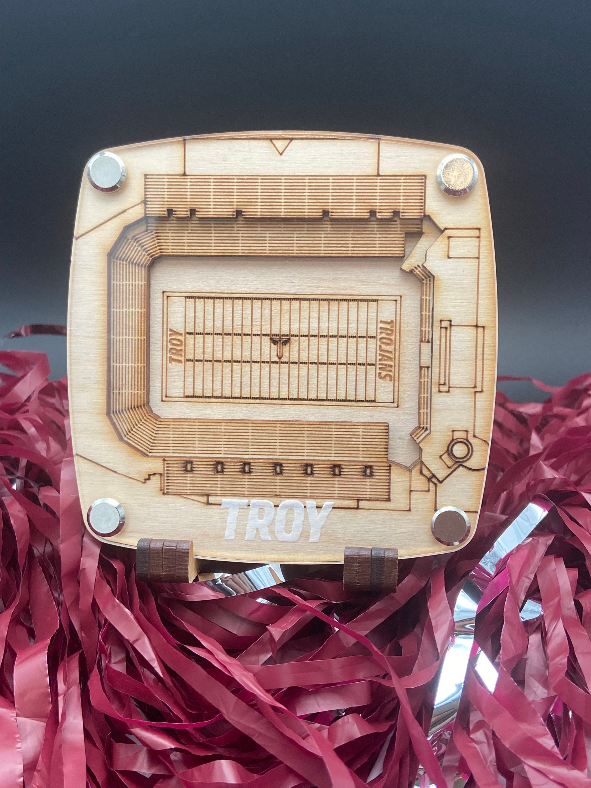 Troy Trojans Football Stadium Coaster. Licensed 3d Layered - Etsy