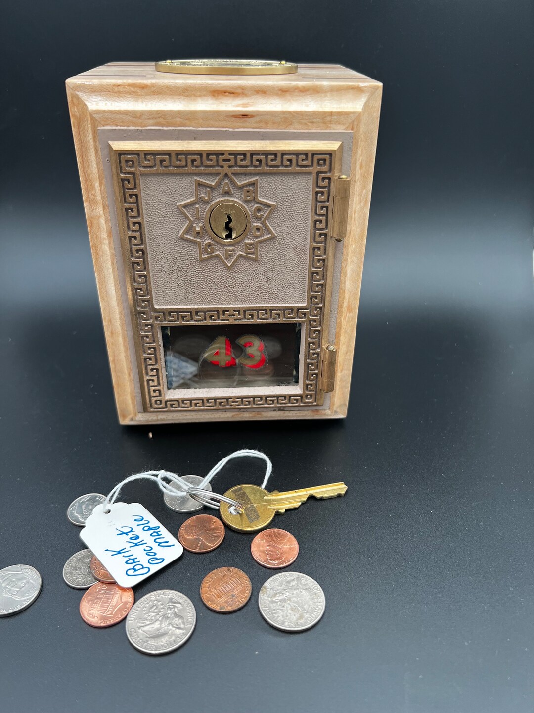 Post Office Bank 43 Made With Bark Pocket Maple Wood - Etsy