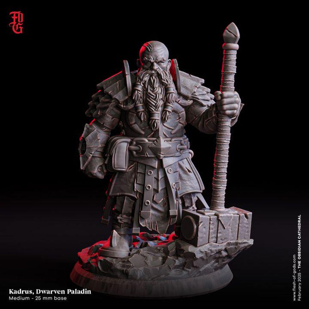 Armored Dwarf Cleric/ Paladin / DND Unpainted - Etsy