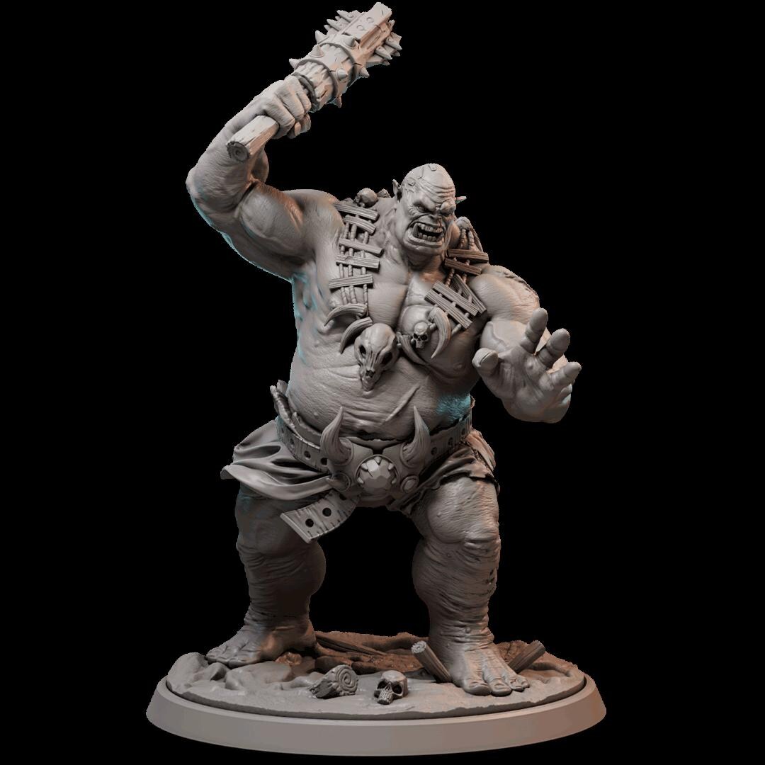 Ogre With Bat / Dnd Unpainted Mini - Etsy