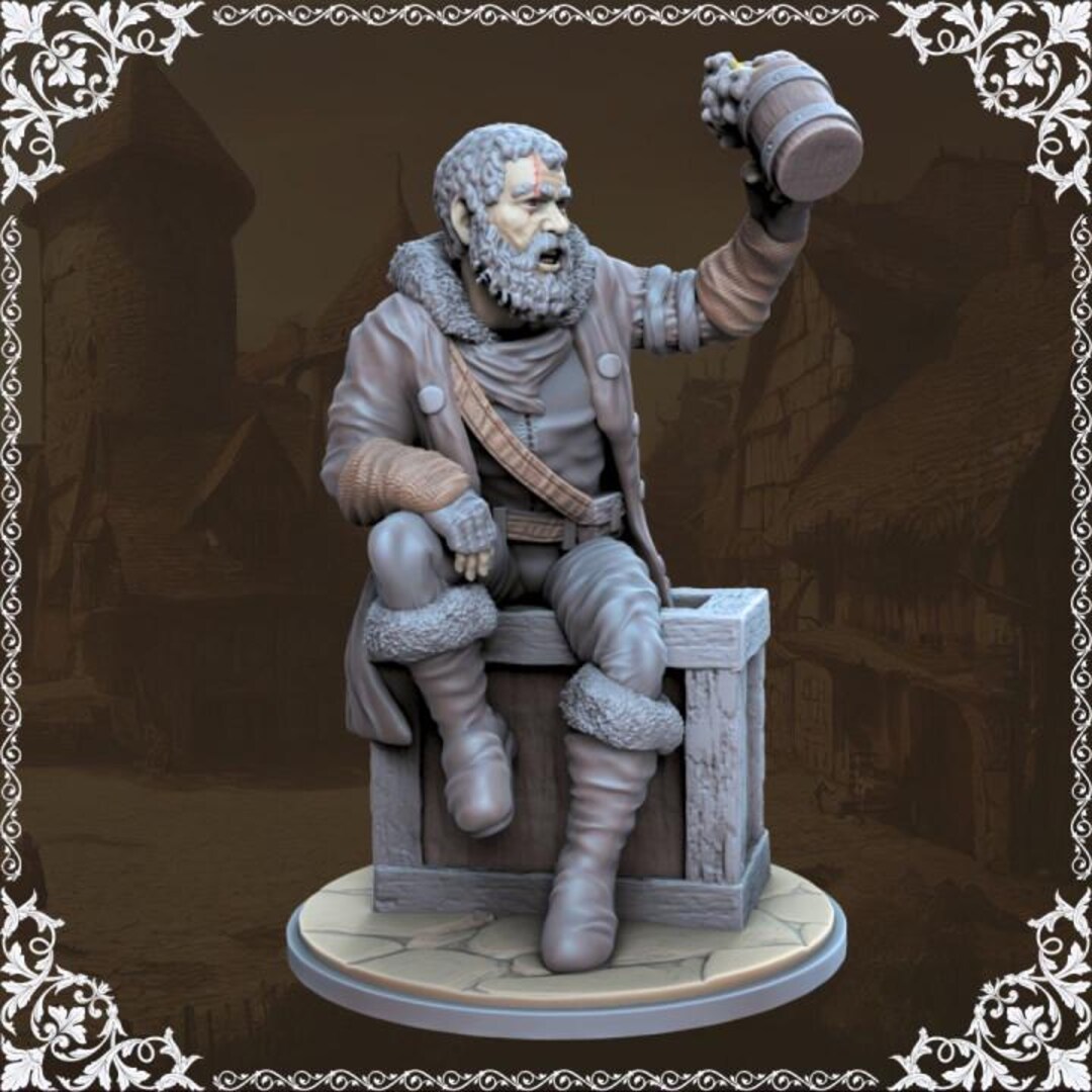 Town Drunk / Townsfolk/ Dnd Unpainted Mini - Etsy