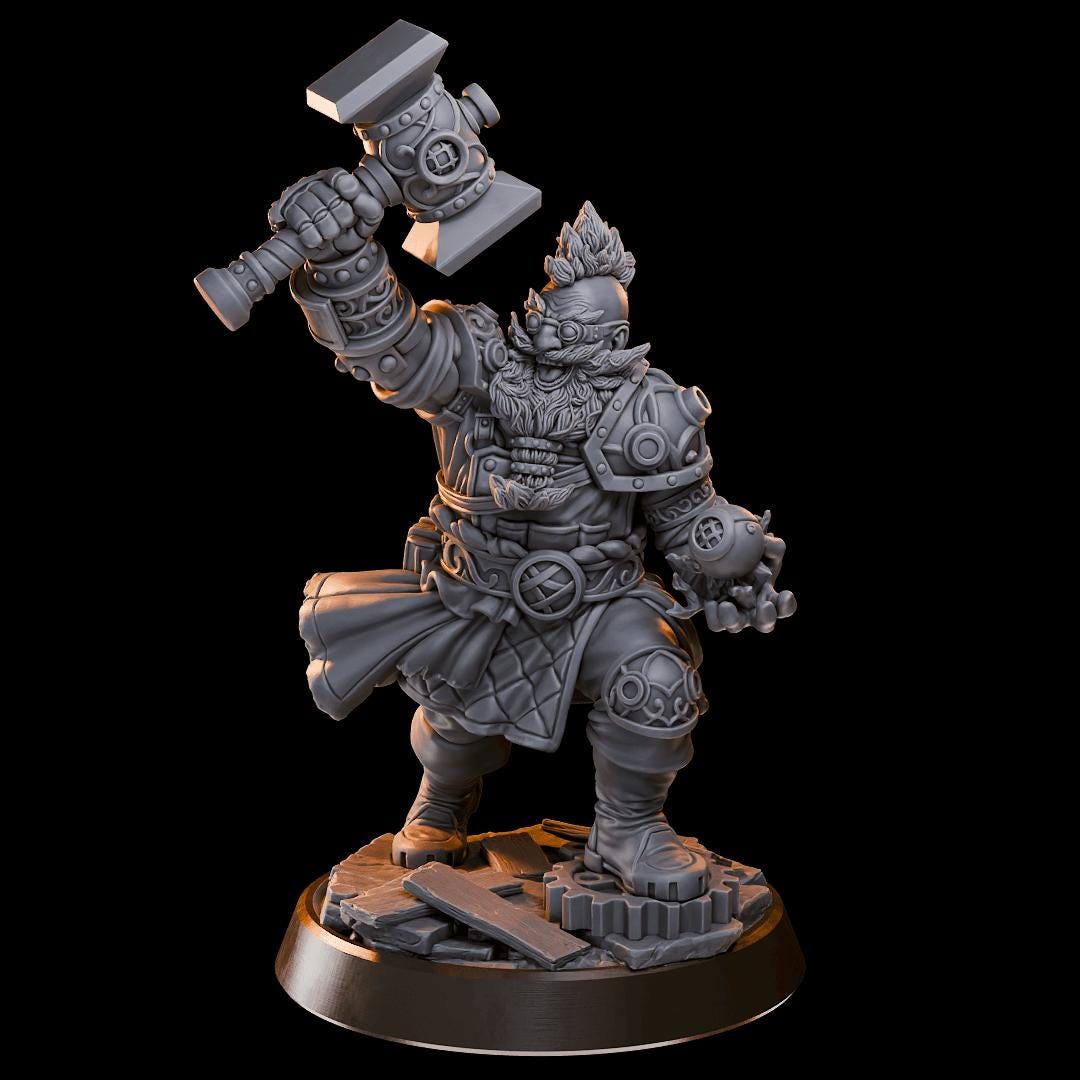 Dwarf Artificer With Goggles / DND Unpainted Mini - Etsy