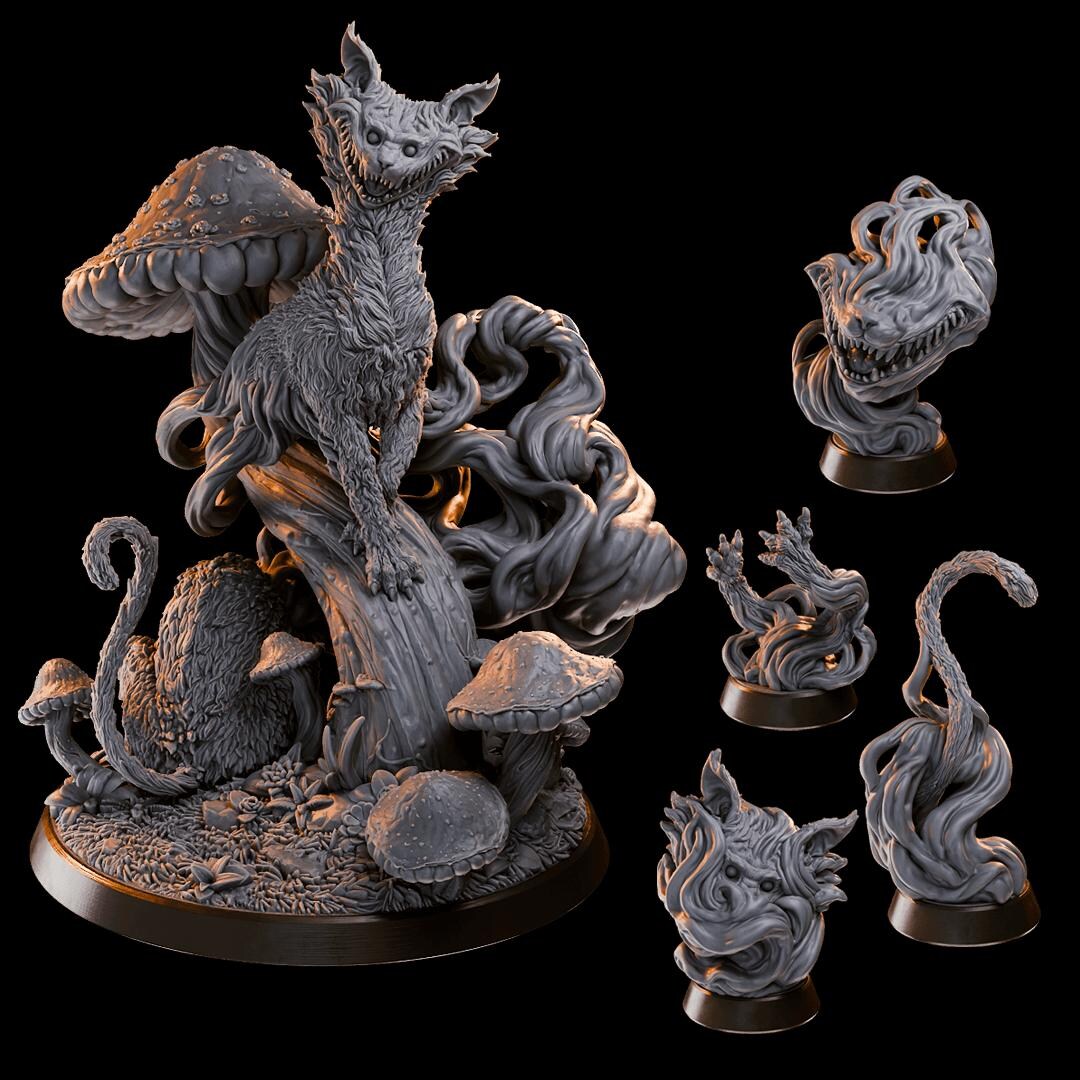 Smiley Cat of Wonder / Dnd / Unpainted 5 Piece Set - Etsy