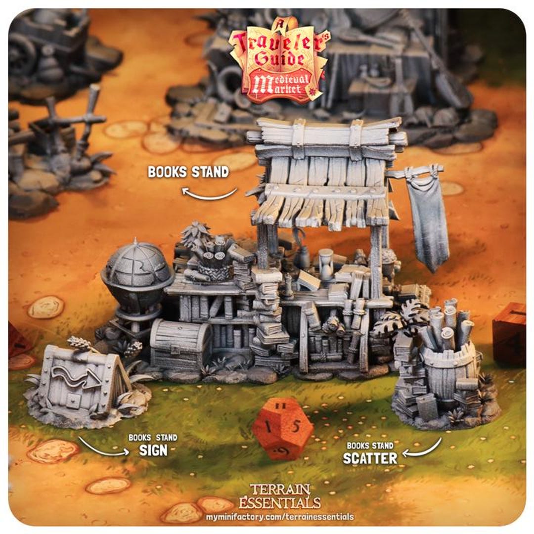 Book Stall Terrain Market Place DND Unpainted - Etsy