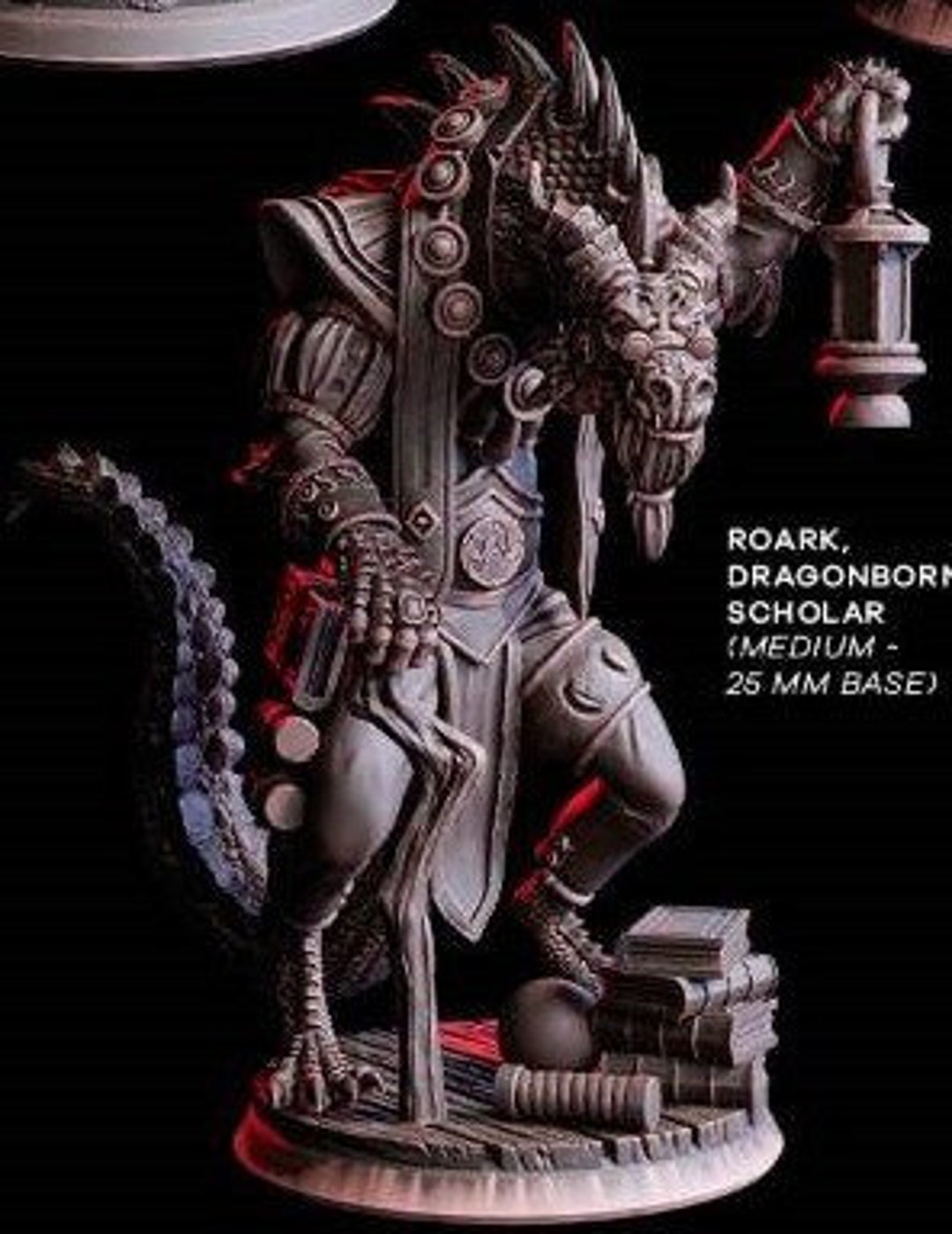 Dragonborn Scholar With Lantern / DND Mini - Etsy