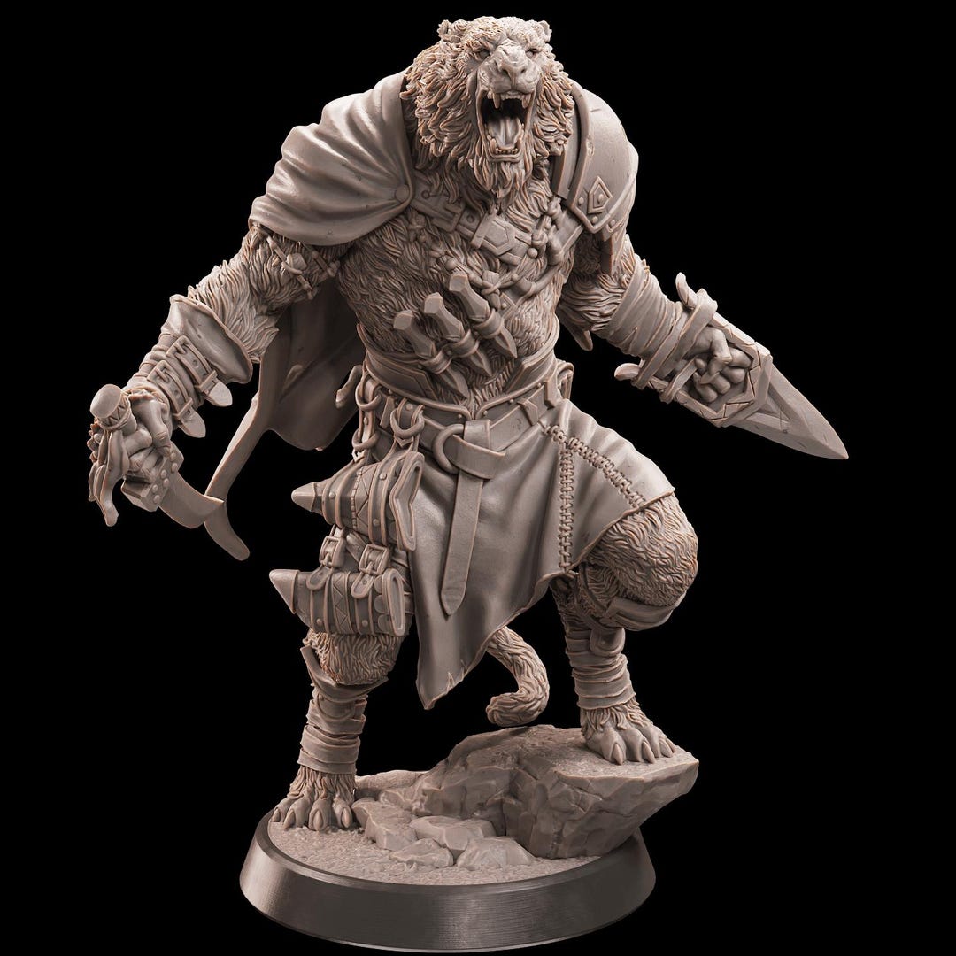 Bear Berserker / Dnd Unpainted Mini - Etsy