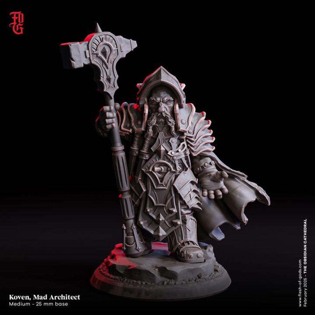 Dwarf Wizard/ Cleric/ Paldin / Architect/ DND Unpainted Mini - Etsy