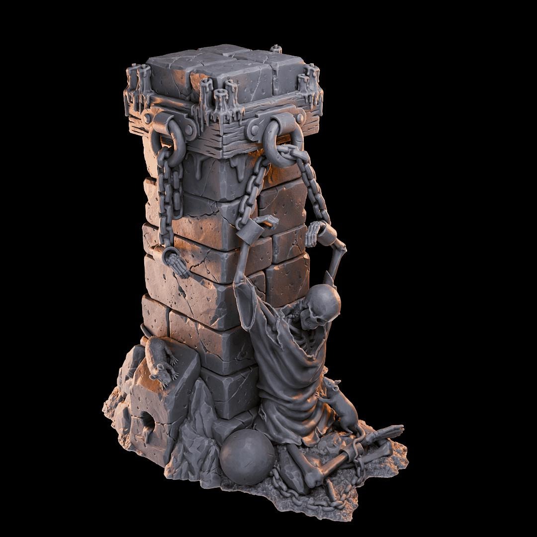 Pillar With Prisoner / SEWER / Skeleton - Etsy