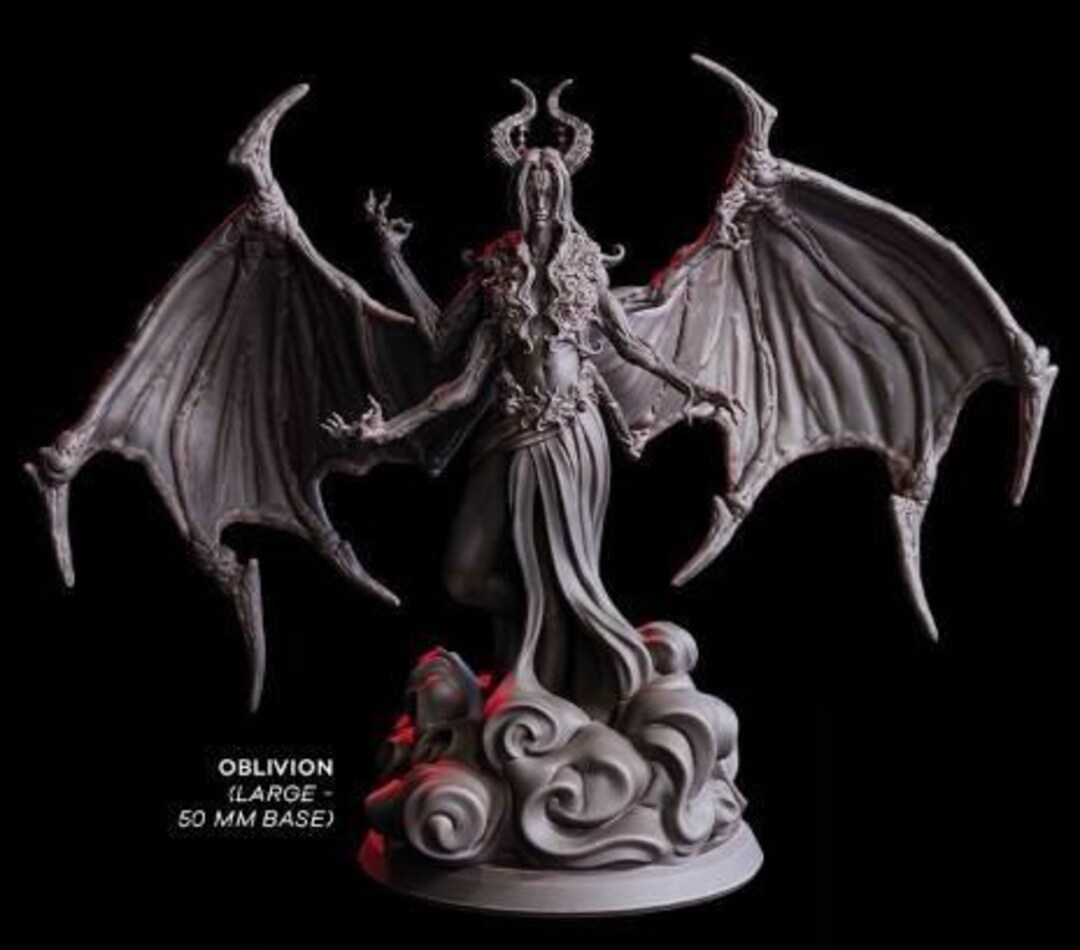 Lady Demon / Winged Devil / DND / Unpainted - Etsy