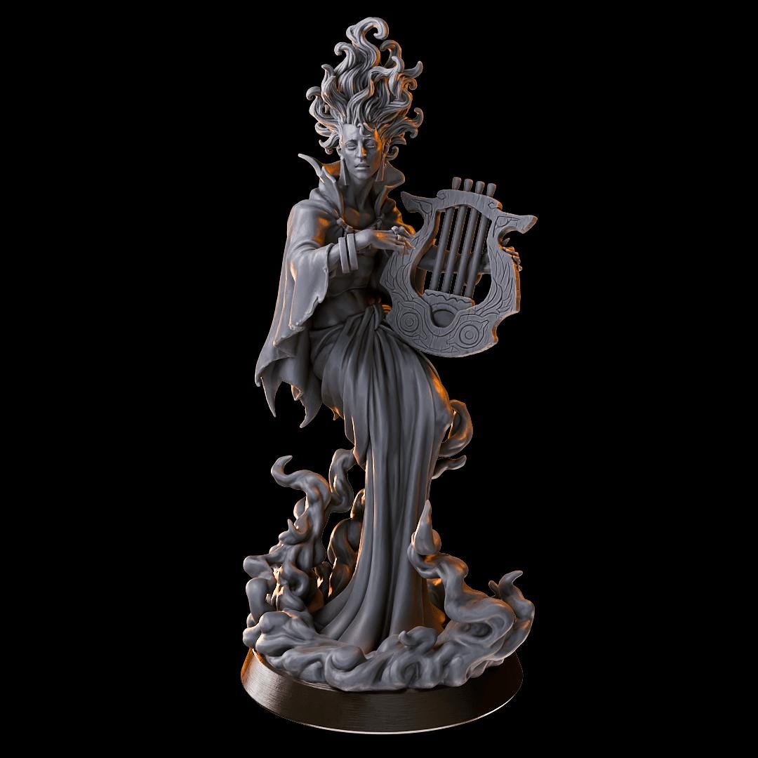 Humanoid Bard With HARP / DND Mini / Unpainted - Etsy