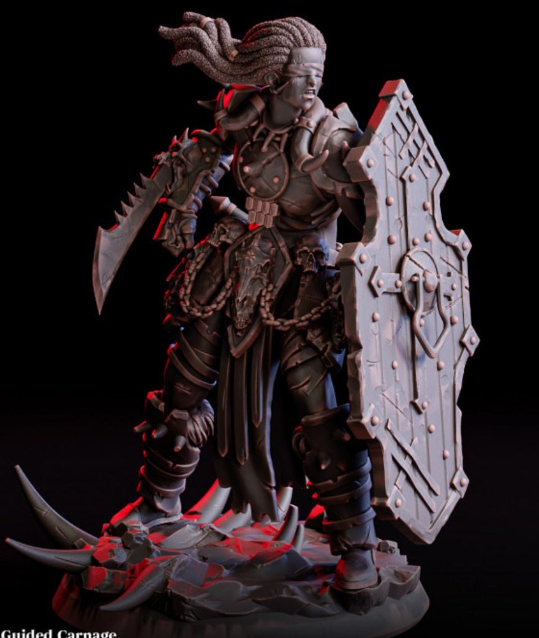 Blind Female Barbarian With Shield - Etsy