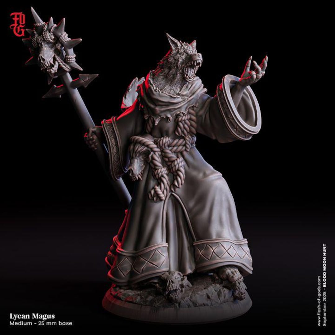 Werewolf Wizard / Dnd Unpainted Mini - Etsy