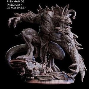 Monster Fishman Horror / Dnd/ 28mm / 32mm / Underwater / Enemy - Etsy