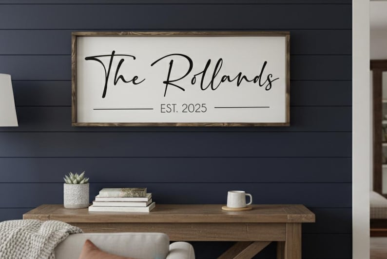 Personalized Family Name Sign With Established Date, Farmhouse Wall ...