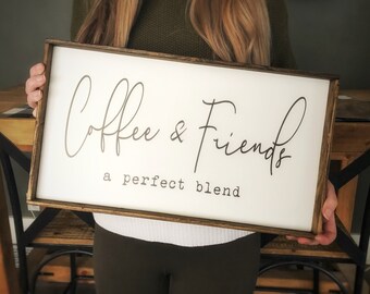 Personalized Coffee Bar Sign for Kitchen Carved Wood Sign Custom Coffee ...