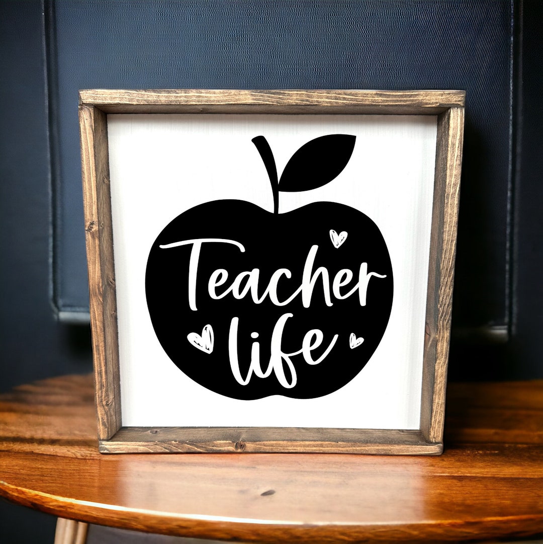 Classroom Wall Art Teacher Life Farmhouse Rustic Teacher Gift Teacher ...