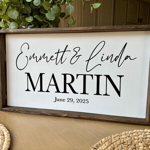 Personalized Farmhouse Couple's Sign: Custom Family Name, Established ...