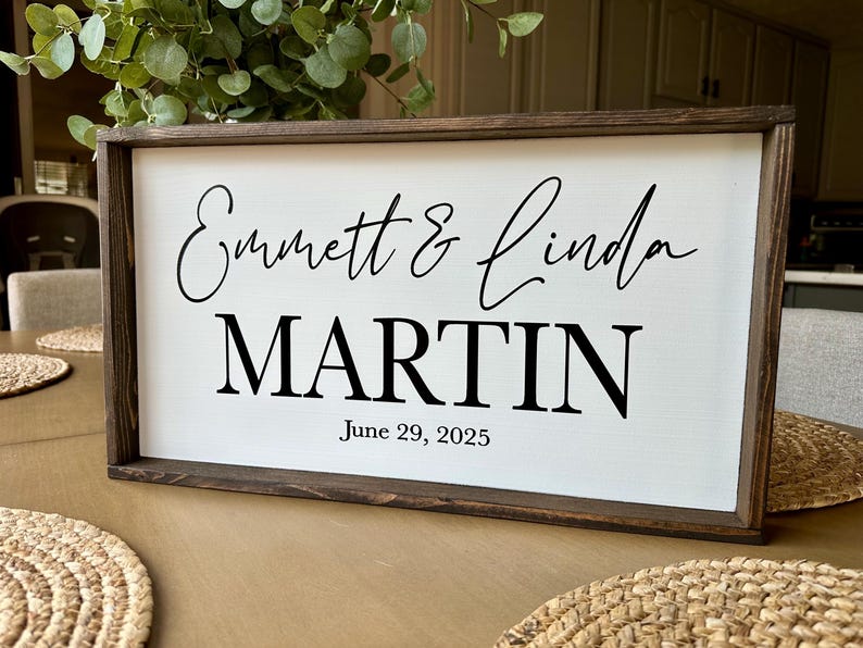 Personalized Farmhouse Couple's Sign: Custom Family Name, Established ...