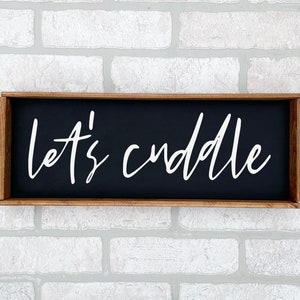 Lets Cuddle Sign Wood Signs Wood Signs for Home Decor - Etsy