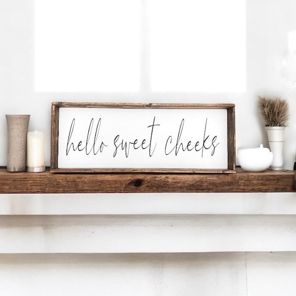 Hello Sweet Cheeks Bathroom Sign - Etsy