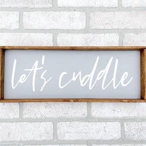 Lets Cuddle Sign Wood Signs Wood Signs for Home Decor - Etsy
