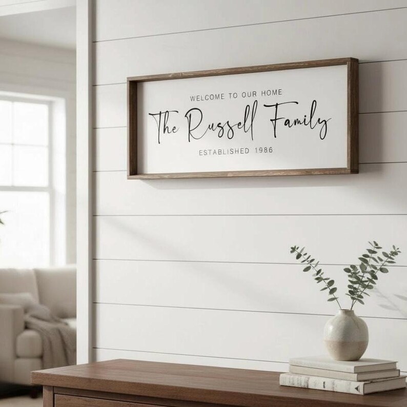 Personalized Farmhouse Welcome Sign: Custom Family Name, Established ...