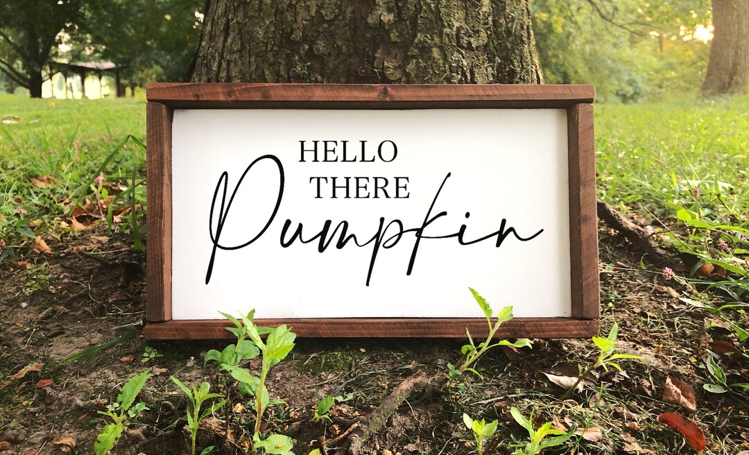 Hello There Pumpkin Sign | Farmhouse Wood Decor | Hello There Pumpkin ...
