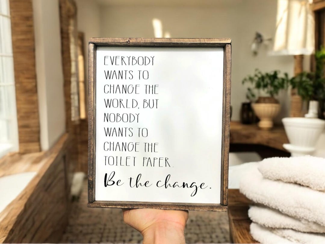 Humorous Bathroom Sign, Rustic Wood, Funny Bathroom Sign, Farmhouse ...