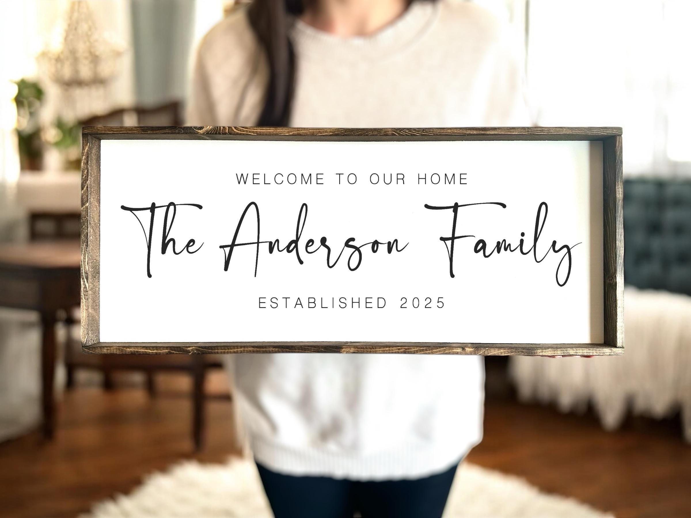 Personalized Farmhouse Welcome Sign: Custom Family Name, Established ...